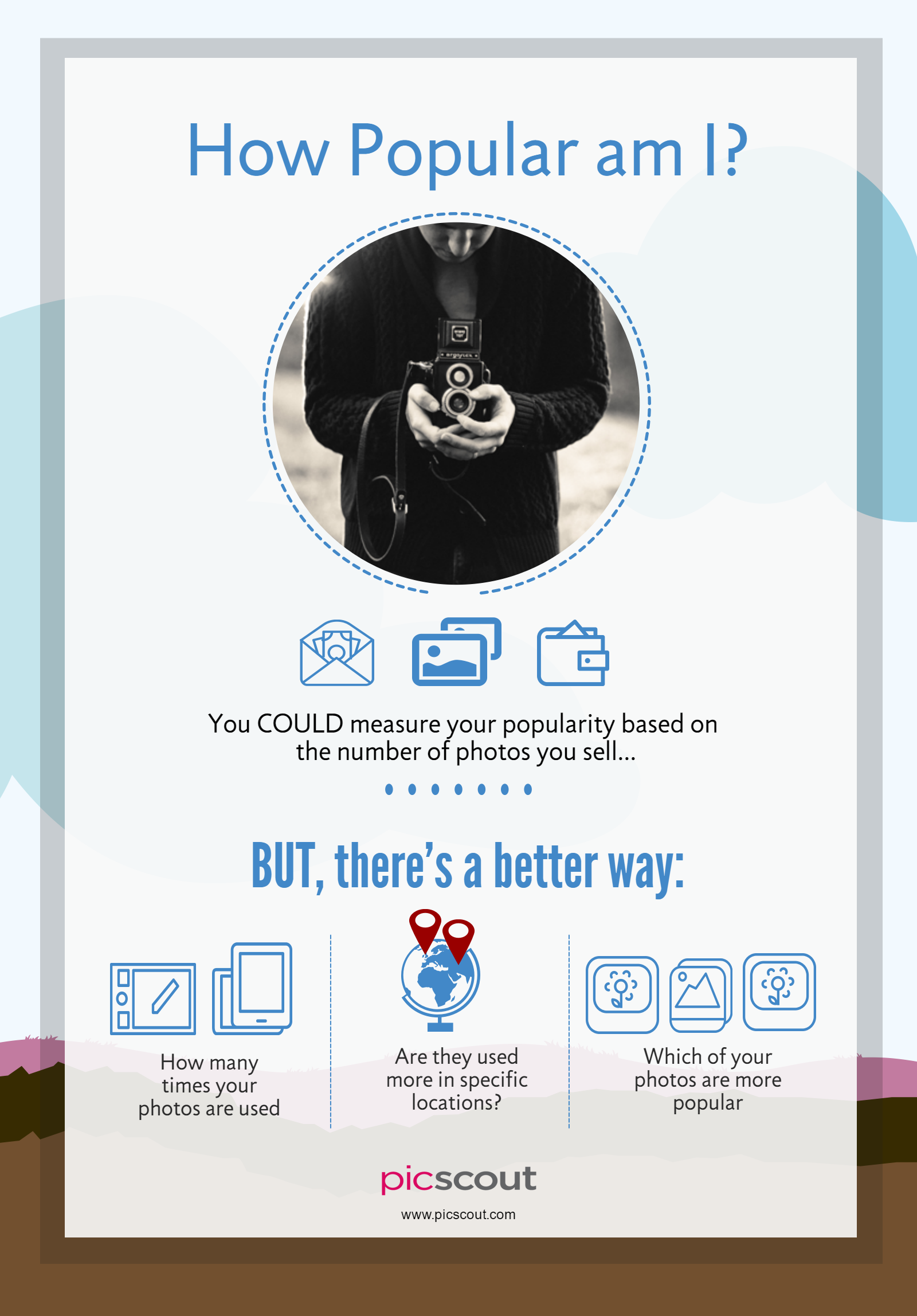 How can photographers measure their popularity in the market?